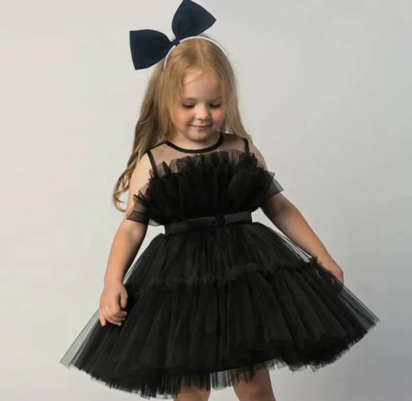 Black Princess Ruffle Dress #1001116 – THE BRAVE ONES CHILDRENS FASHION
